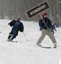 Annual ski-down procession at Middlebury College Snow Bowl on Feb. 3 ...