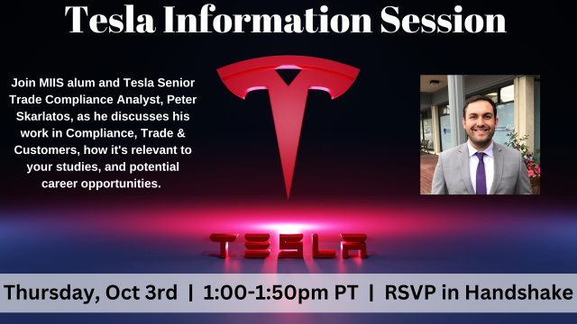Tesla Information Session | Middlebury Institute of International ...