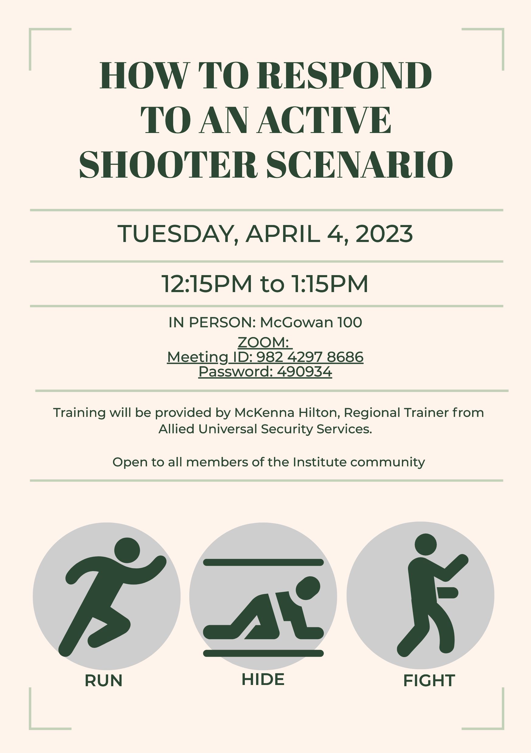 Responding To An Active Shooter Scenario Middlebury Institute Of