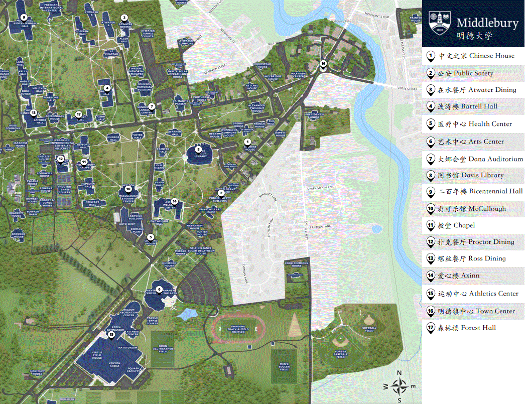 Chinese School Map | Middlebury Language Schools