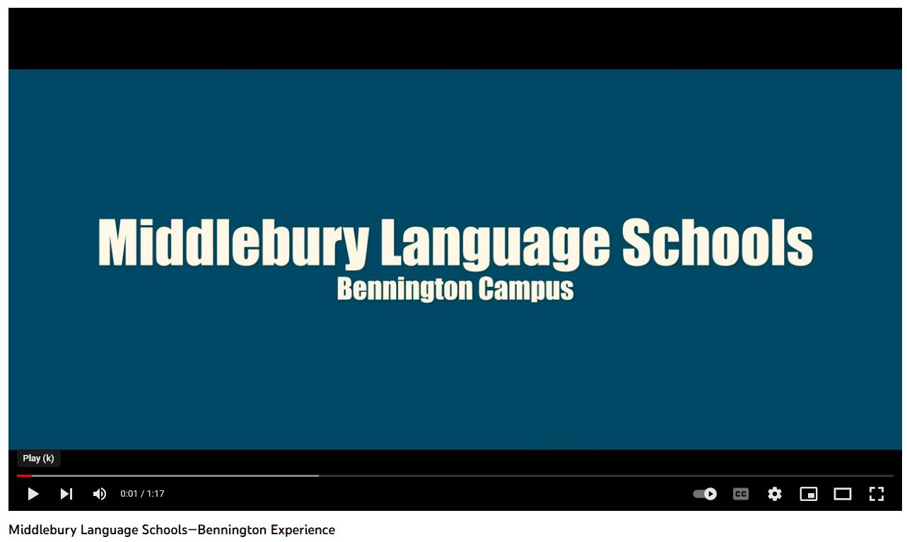 Bennington Video | Middlebury Language Schools