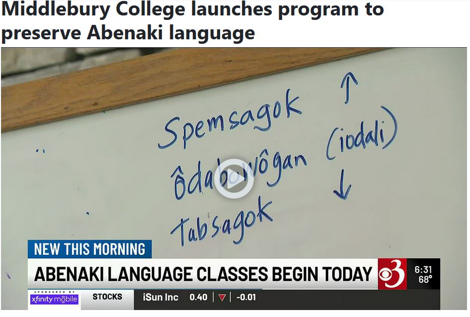 Middlebury College launches program to preserve Abenaki language ...