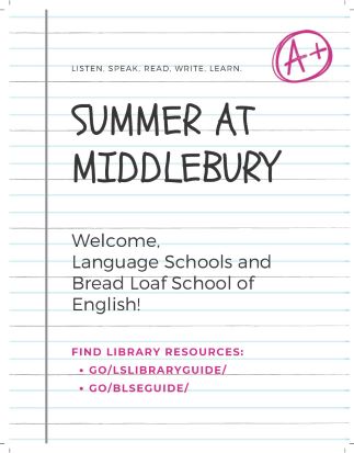 Welcome Language Schools and Bread Loaf School of English | Middlebury ...